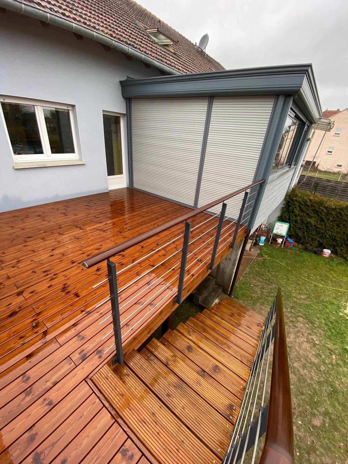 Terrasse autoportante et palissade en Thermopin - Sarralbe (57) - L ...